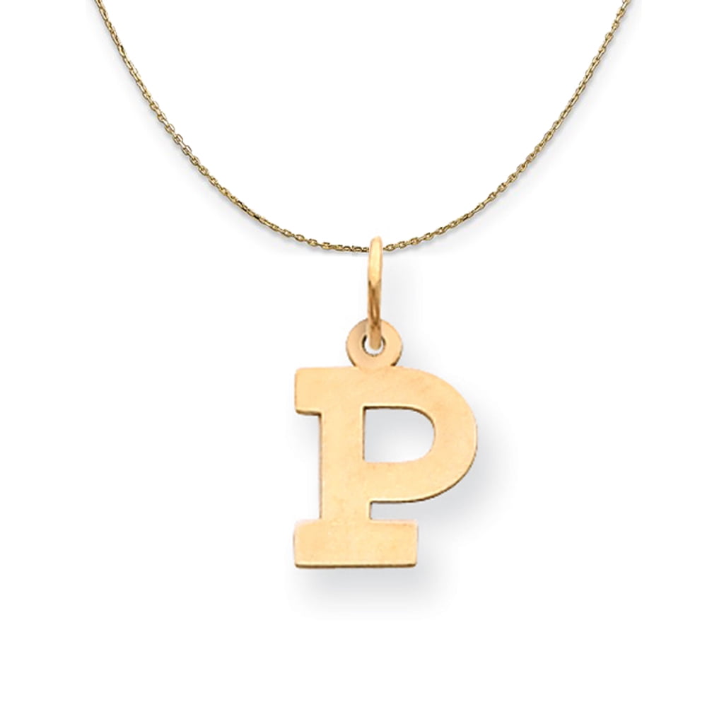 The Black Bow 14k Yellow Gold, Amanda, Sm Block Initial P Necklace - 22 ...