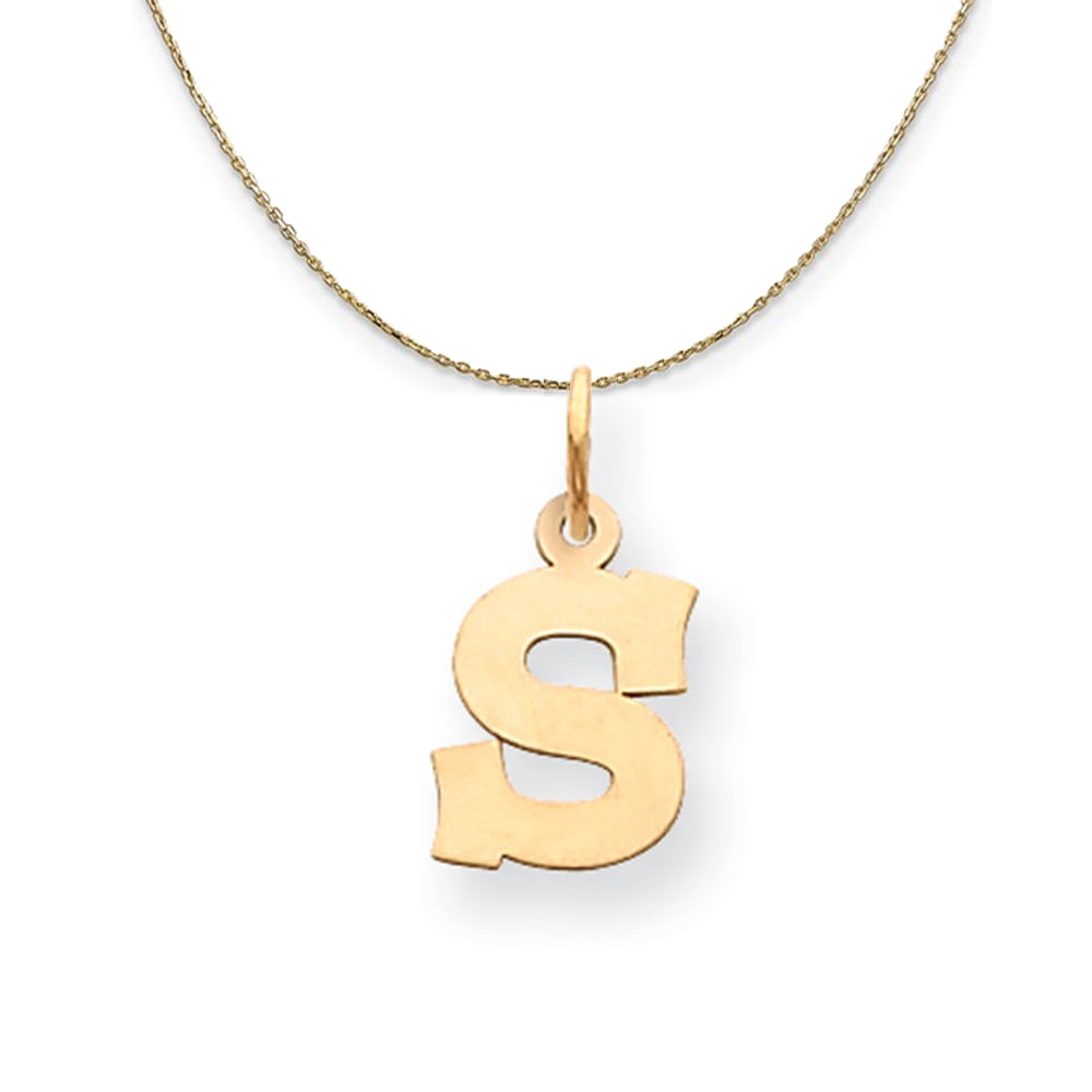 The Black Bow 14k Yellow Gold, Amanda, Sm Block Initial S Necklace - 18 ...