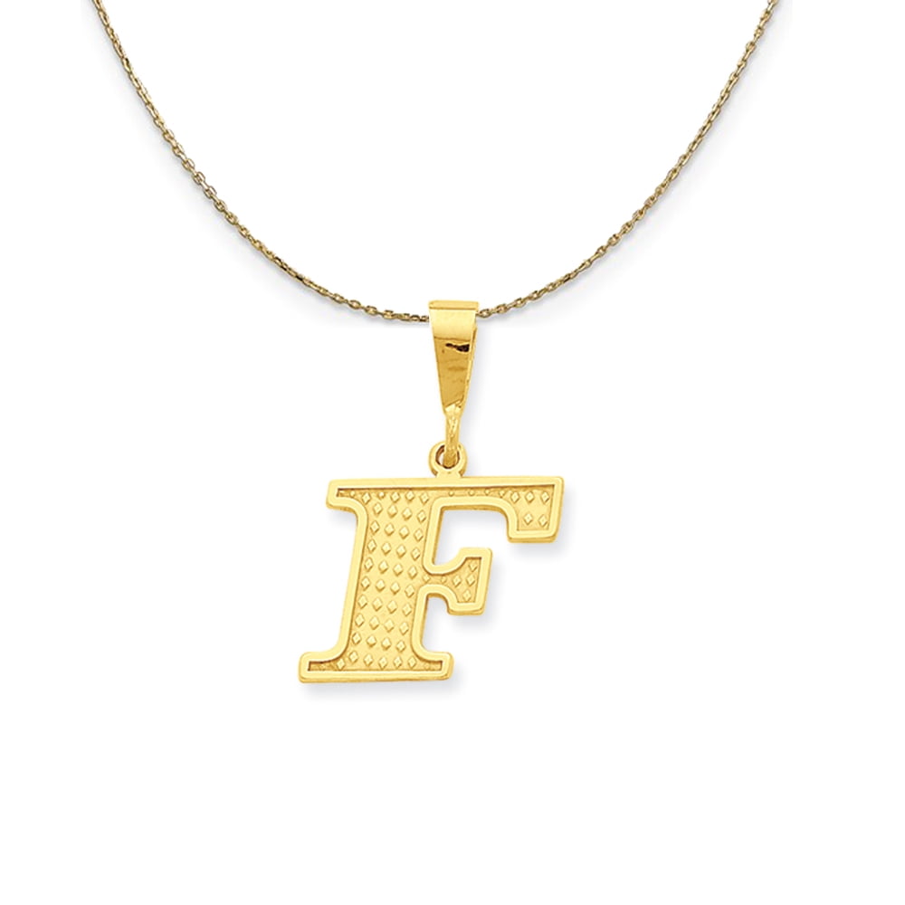 The Black Bow 14k Yellow Gold, Ashley, Initial F Necklace - 24 Inch ...