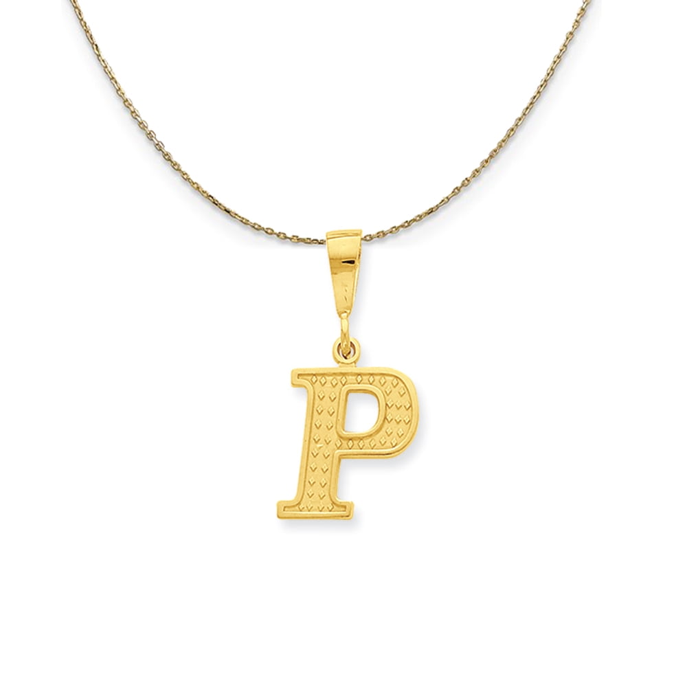 The Black Bow 14k Yellow Gold, Ashley, Initial P Necklace - 16 Inch ...