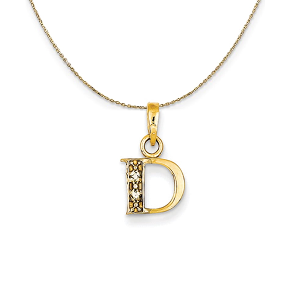 The Black Bow 14k Yellow Gold Chloe Mini Diamond Accent initial D ...
