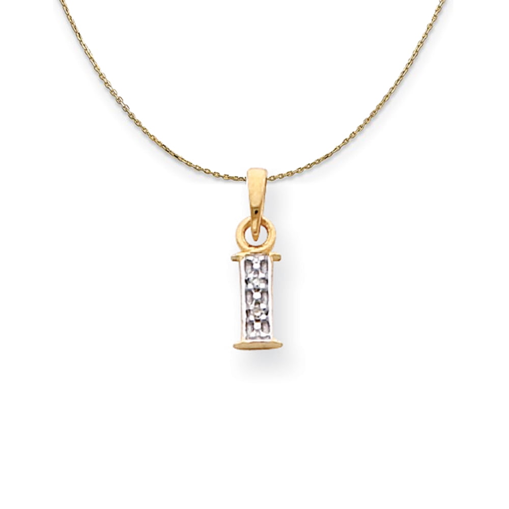 The Black Bow 14k Yellow Gold Chloe Mini Diamond Accent initial I ...