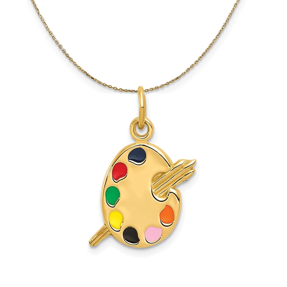 The Black Bow 14k Yellow Gold & Enameled Artist Palette Necklace - 16 ...