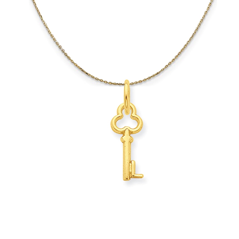 The Black Bow 14k Yellow Gold Hannah Mini Initial L Shamrock Key ...