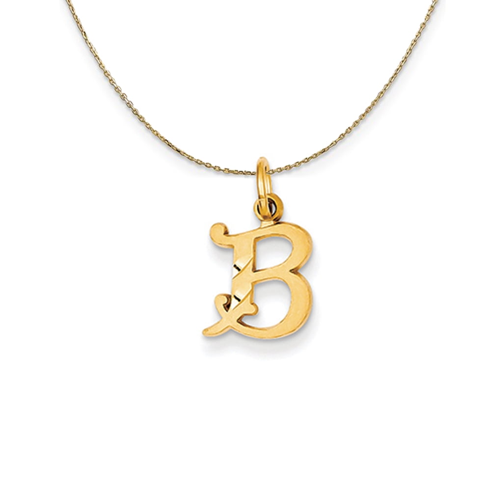 The Black Bow 14k Yellow Gold, Isabelle, Mini Letter B Initial Necklace ...
