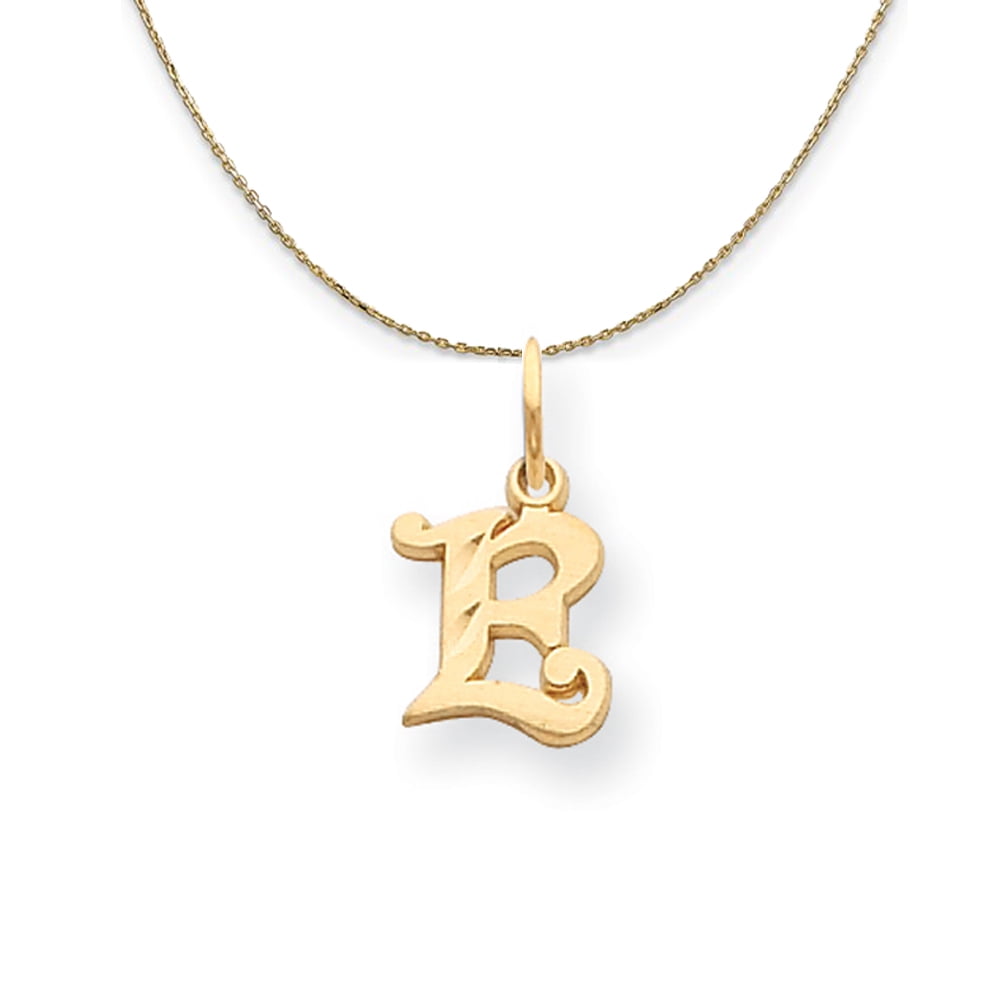 The Black Bow 14k Yellow Gold, Isabelle, Mini Letter E Initial Necklace ...