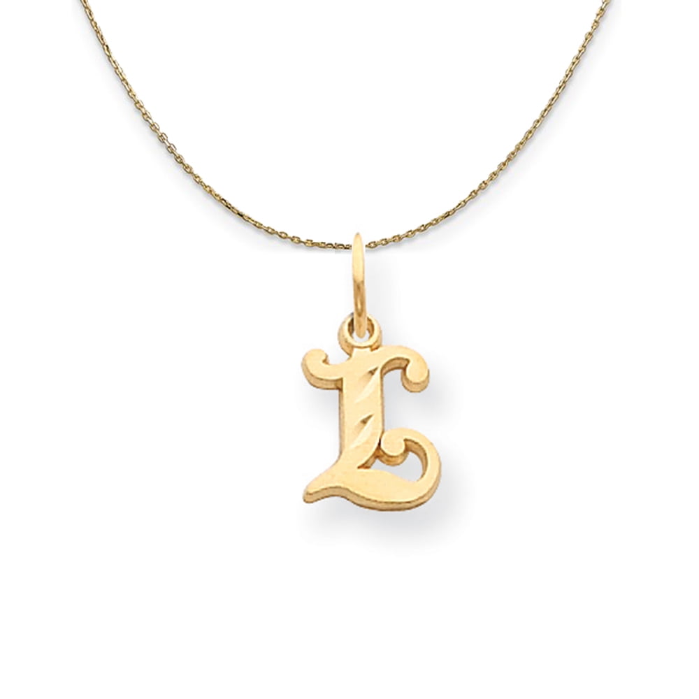 The Black Bow 14k Yellow Gold, Isabelle, Mini Letter L Initial Necklace ...