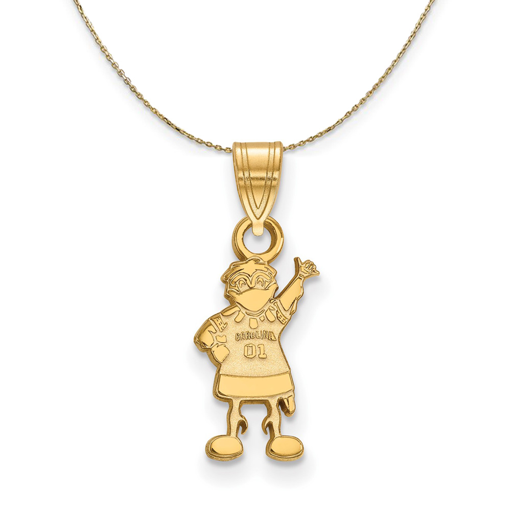 The Black Bow 14k Yellow Gold South Carolina Sm Mascot Necklace - 30 ...