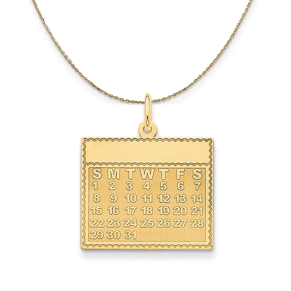 The Black Bow 14k Yellow Gold Sunday Start Perpetual Calendar Necklace ...