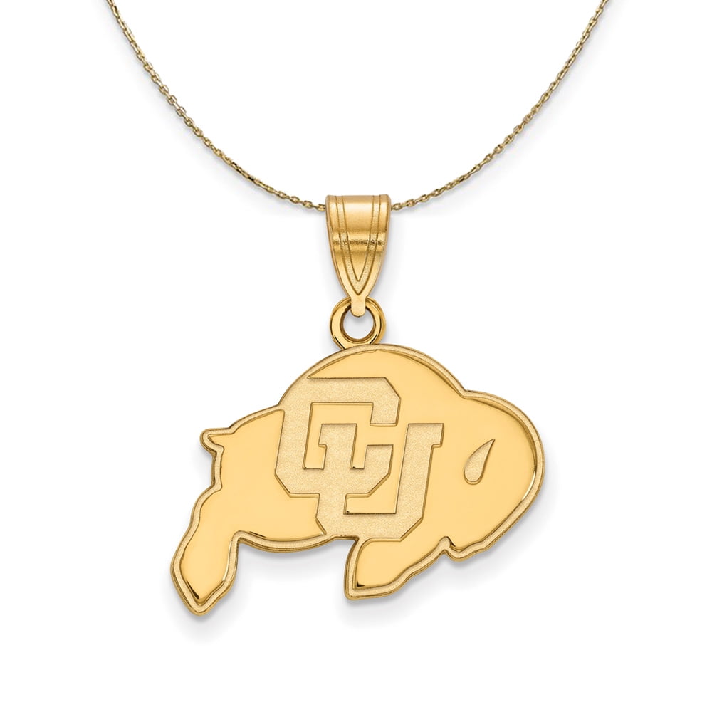The Black Bow 14k Yellow Gold U of Colorado Medium Mascot Necklace - 24 ...