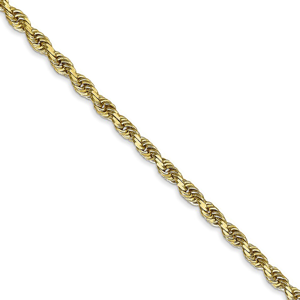 The Black Bow 3mm 10k Yellow Gold D/C Quadruple Rope Chain Necklace, 18 ...