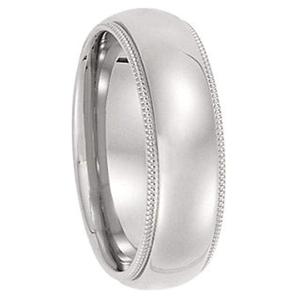 The Black Bow 6mm Light Milgrain Edge Comfort Fit Band in 10k White ...