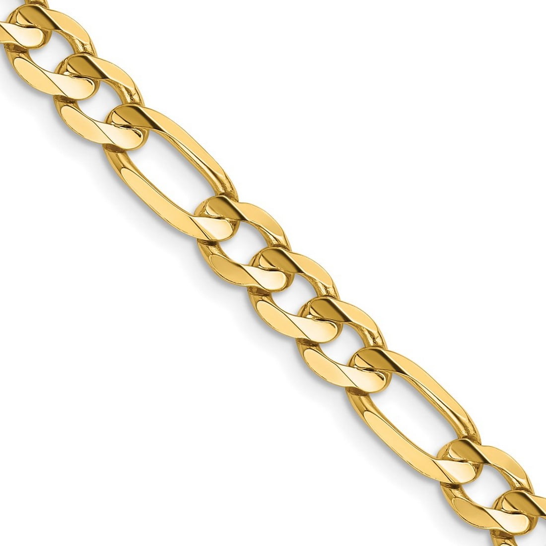14k Yellow Gold Solid Polished 6mm Concave Open Figaro Chain Necklace ...