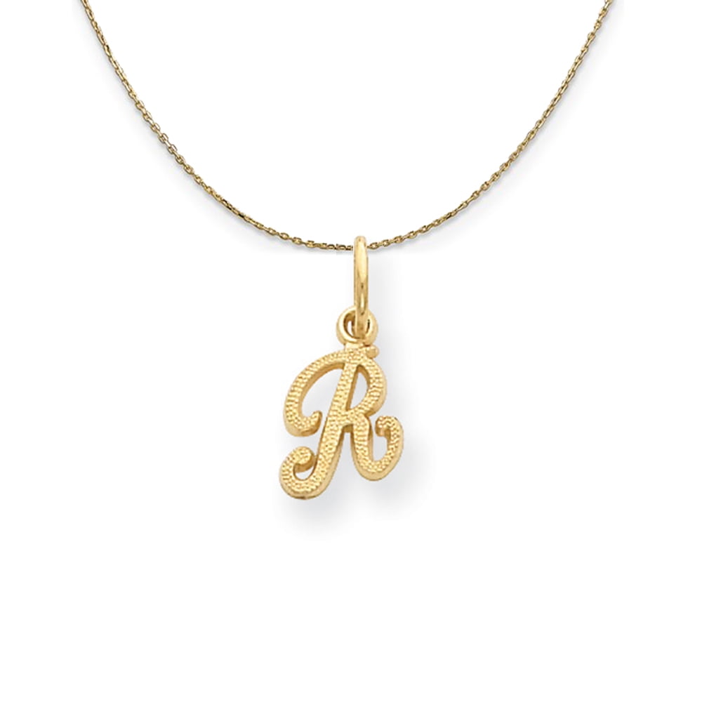 The Black Bow Sadie 14k Yellow Gold Satin Script Initial Necklace ...