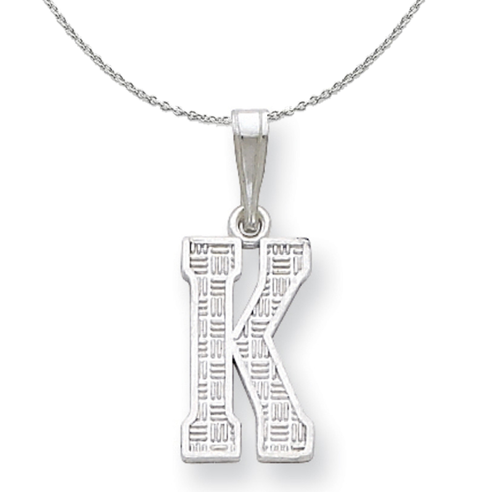 The Black Bow Silver, Sami Collection, Textured Block Initial K ...