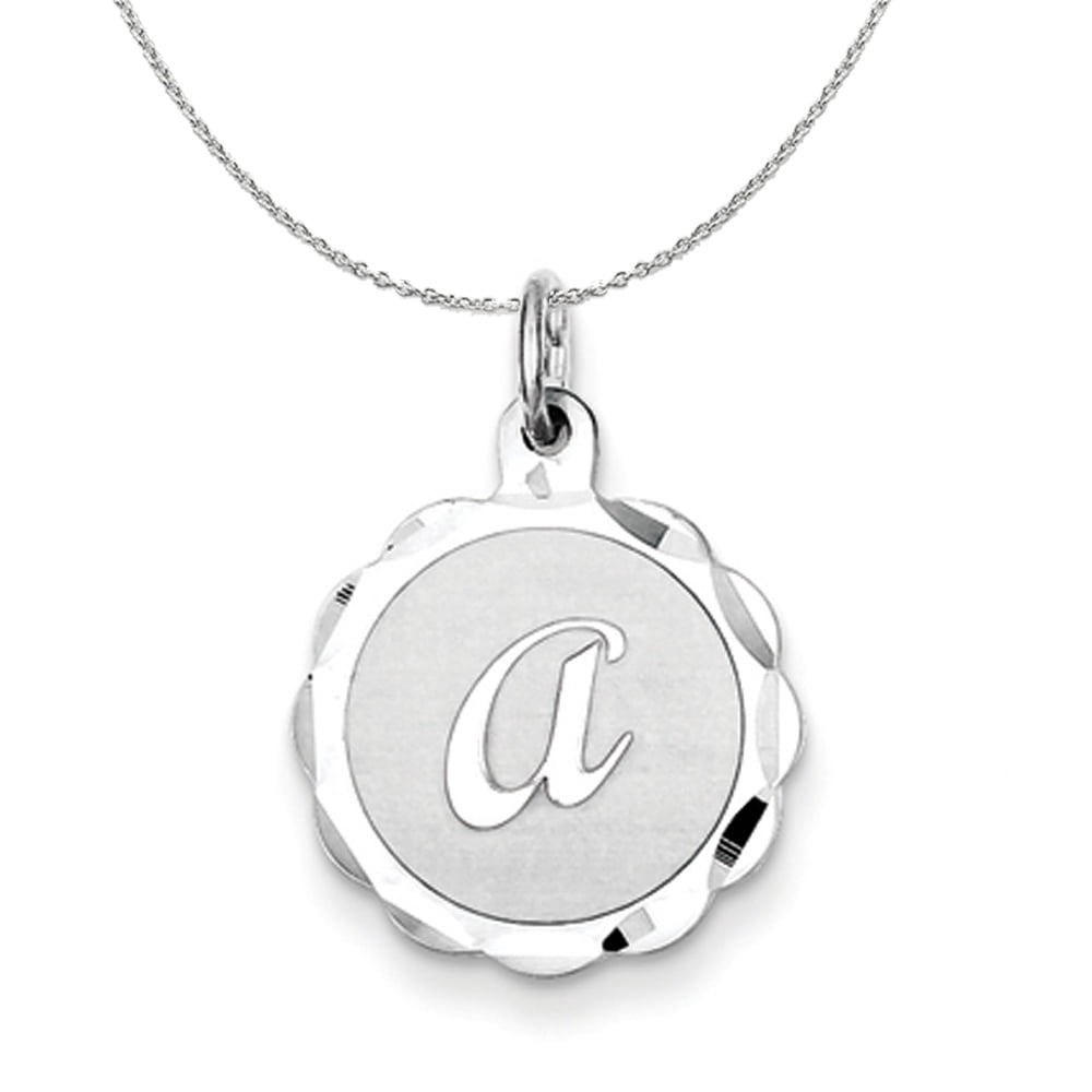 The Black Bow Silver, Sarah Collection 15mm Brocaded Disc Initial A ...