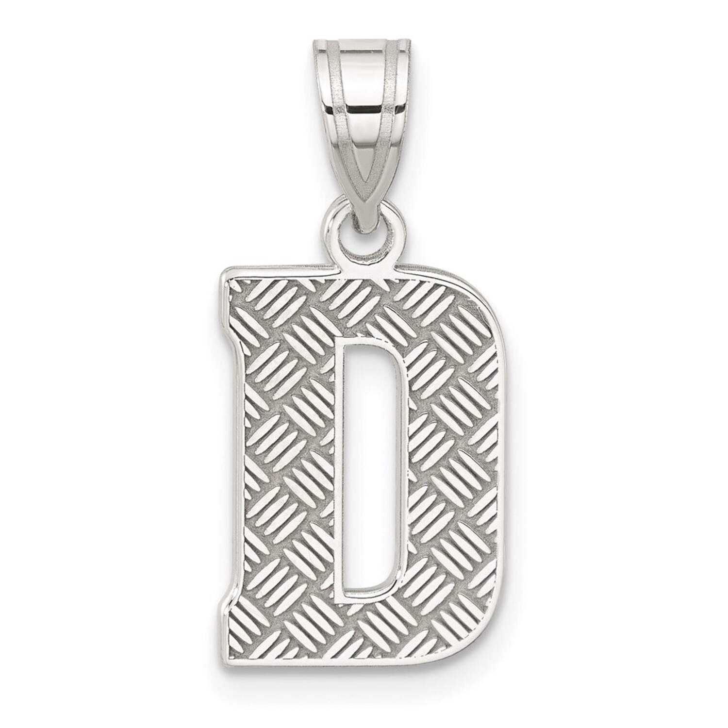 925 Sterling Silver Solid Polished Patterned Letter Name Personalized ...