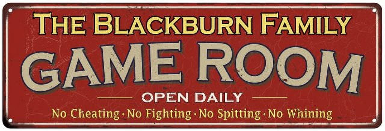 The Blackburn Family Red Game Room Metal 8x24 Sign 108240038969 ...