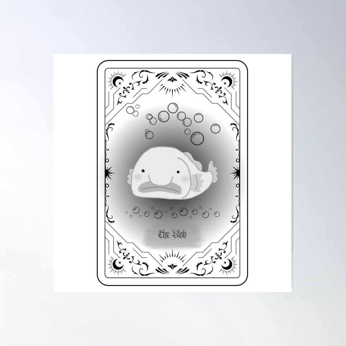 The Blob Blob Fish Tarot Card Poster Wall Art, Modern Wall Decor For ...