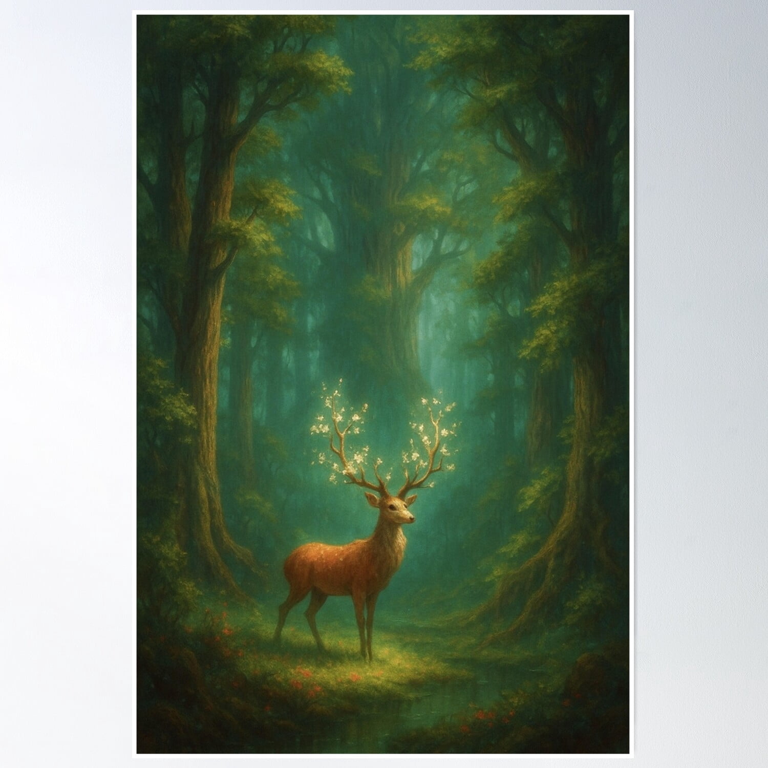 The Blossom Antler Guardian Poster Wall Art, Modern Wall Decor, 12x18 ...