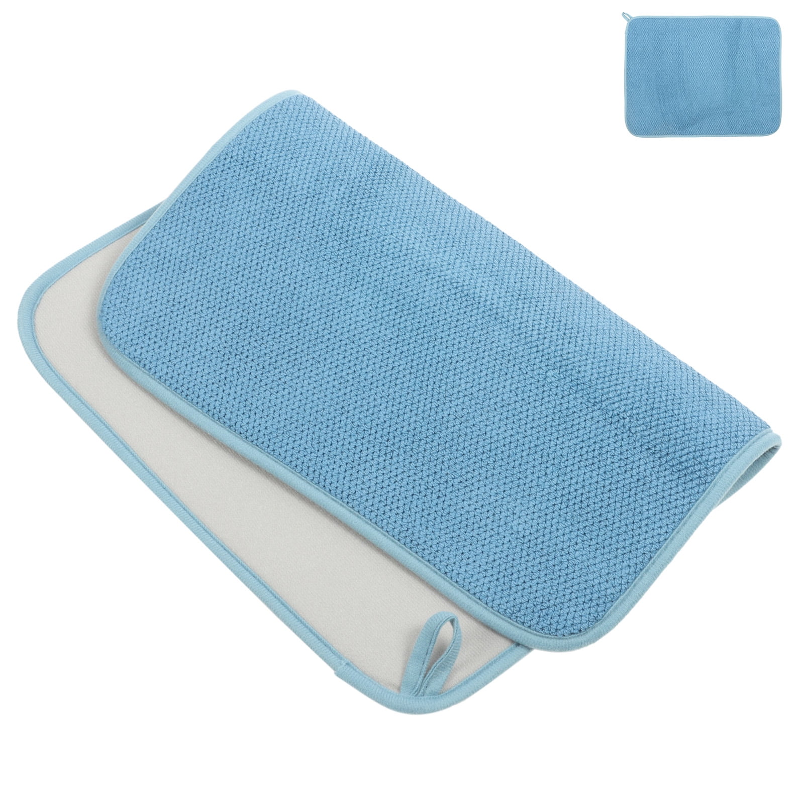 The Blue Dish Mat Drying Kitchen Sink Flatware Draining Absorb Water ...