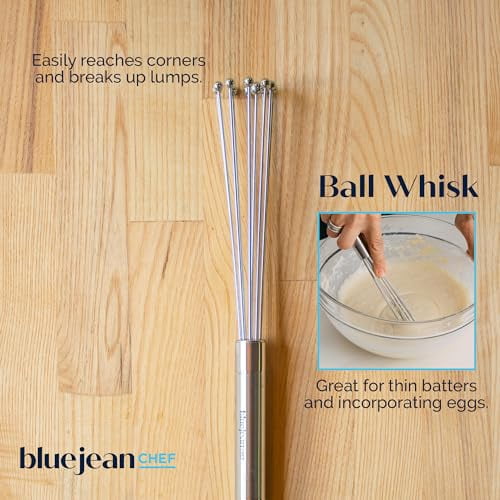 The Blue Jean Chef 5-Piece Stainless-Steel Whisk Set, 5 Different ...