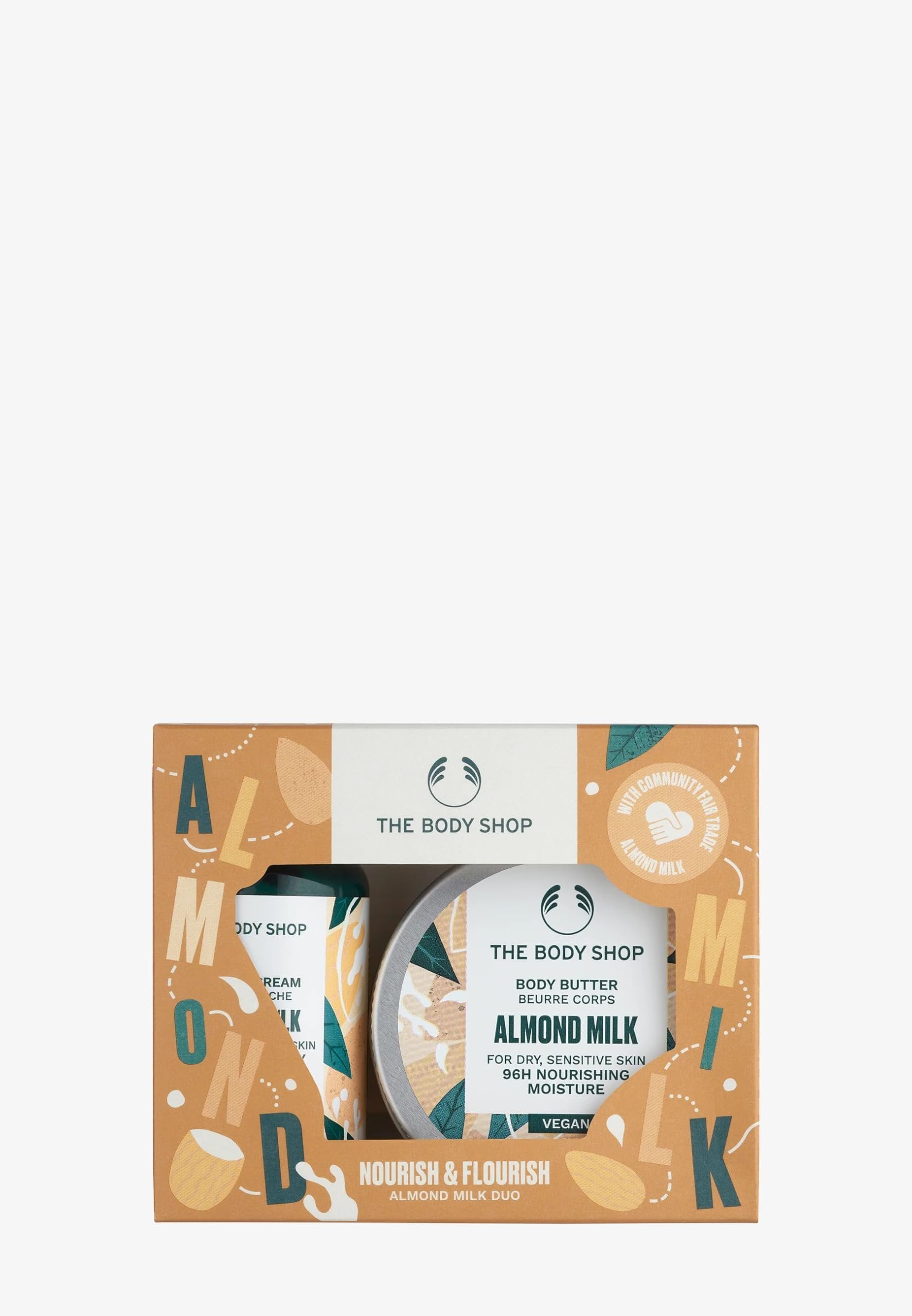 The Body Shop Nourish & Flourish Almond Milk Body Care Gift Set, Vegan ...