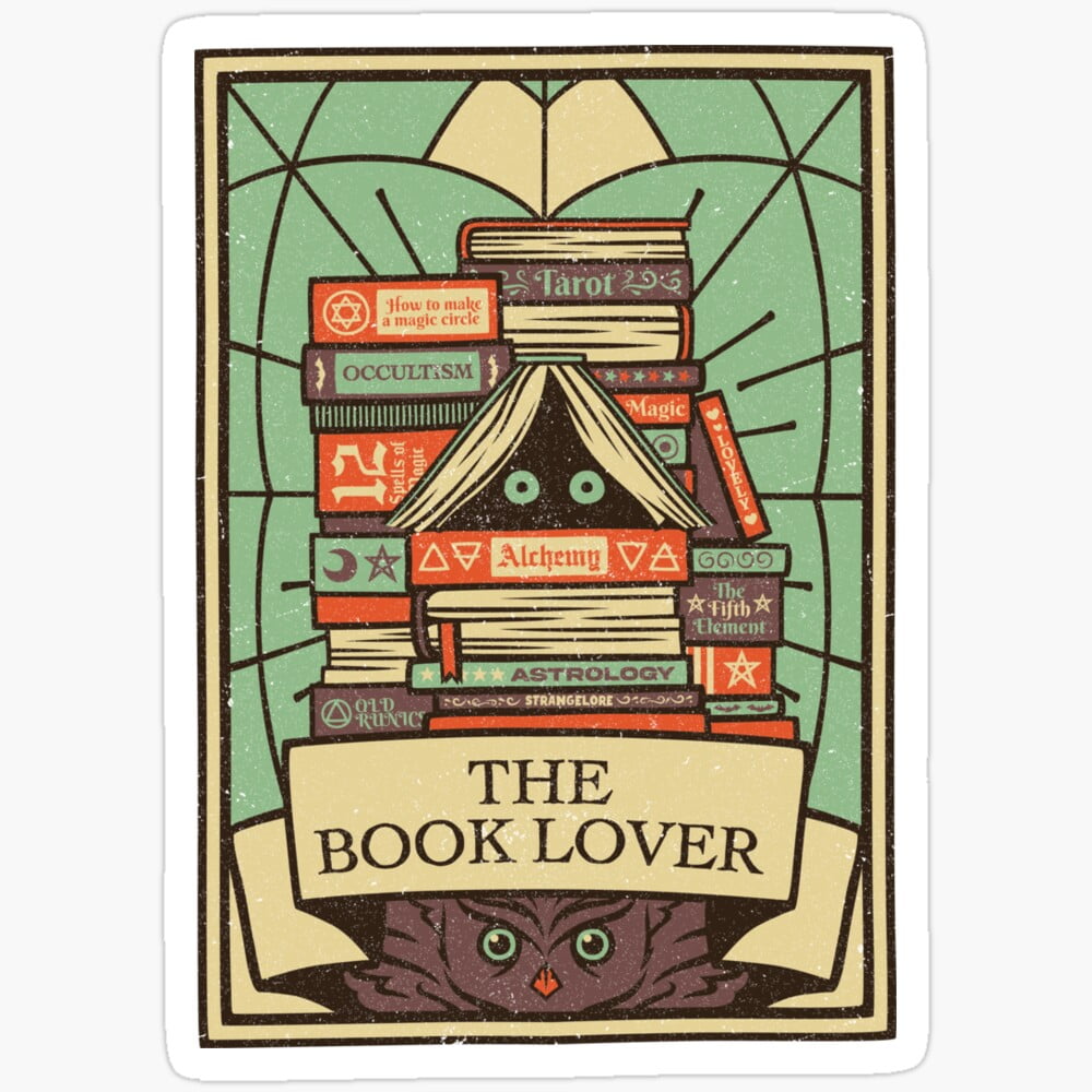 The Book Lover Tarot Card Sticker Phone Decal Water Bottle Stickers Car ...