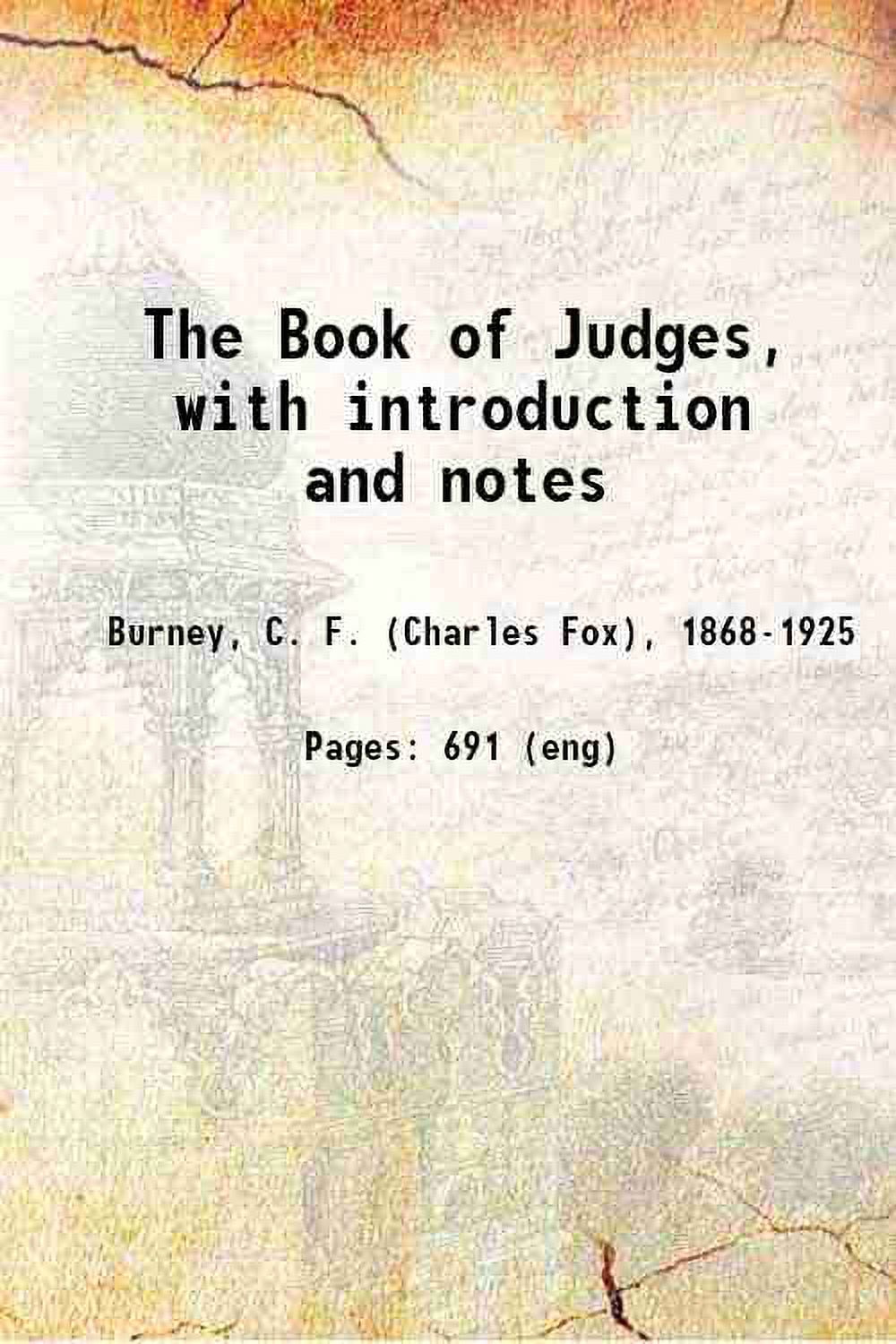 The Book of Judges, with introduction and notes 1920 [Hardcover ...