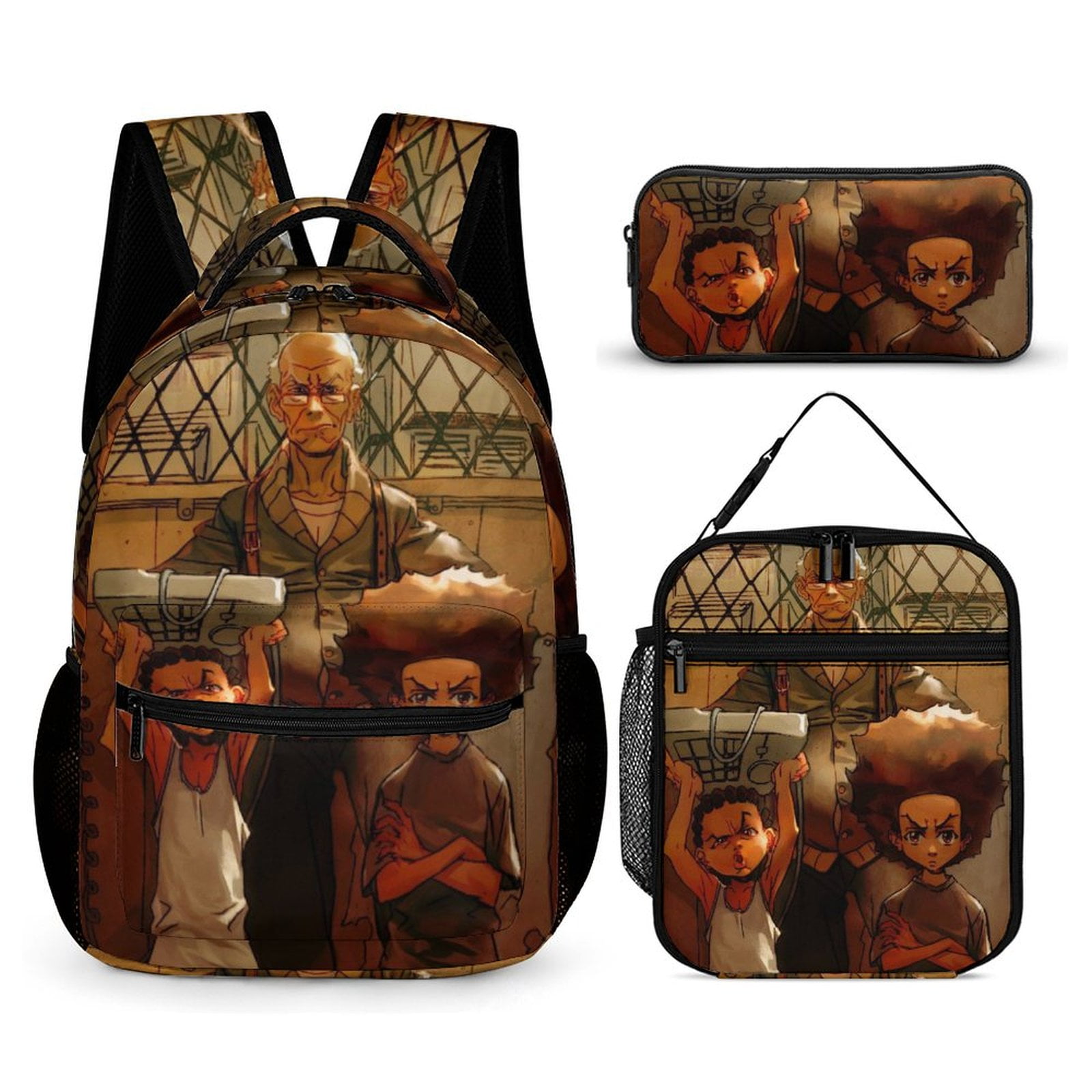 The Boondocks 3 Piece Backpack Set School Bag Combination Travel ...