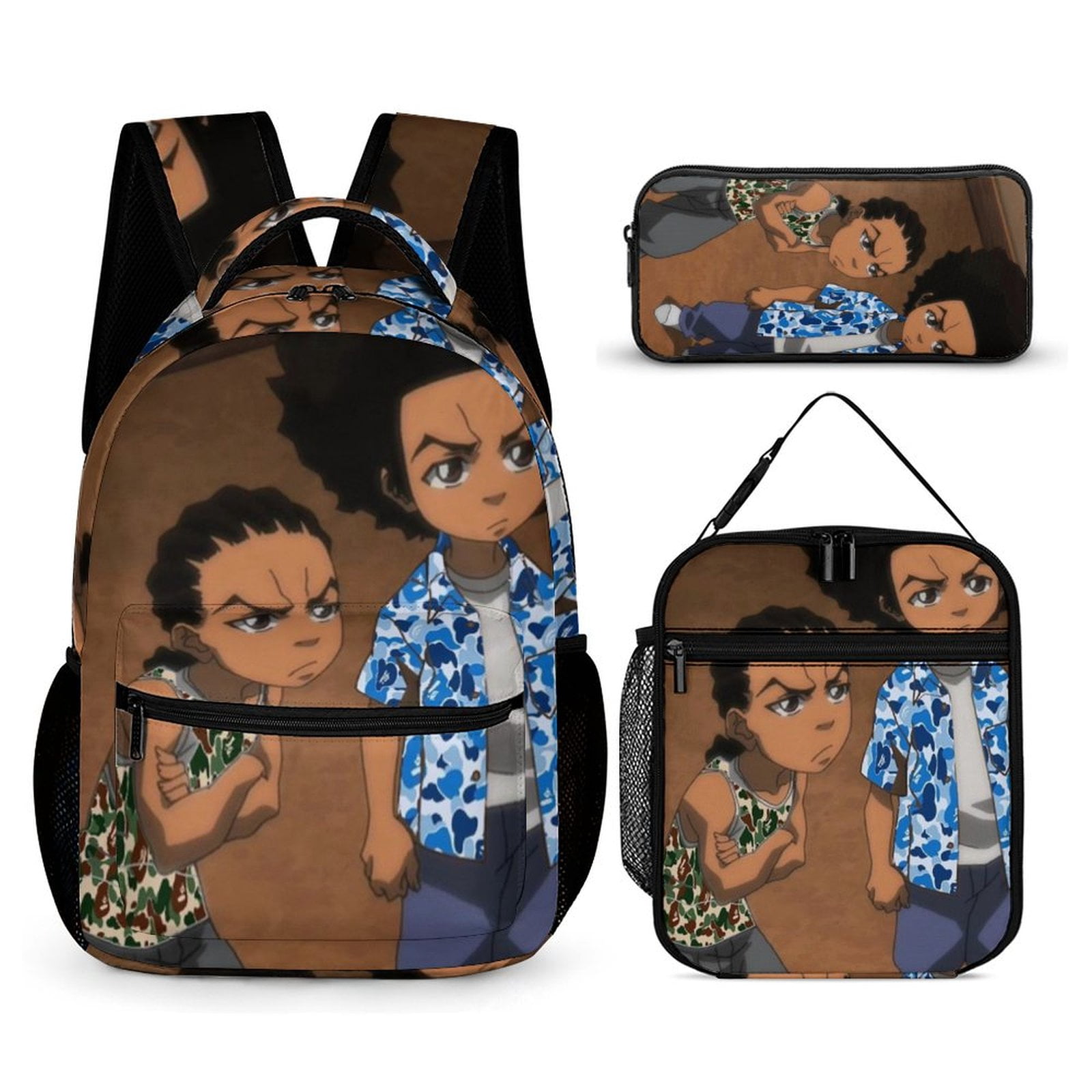 The Boondocks 3 Piece Backpack Set School Bag Combination Travel ...
