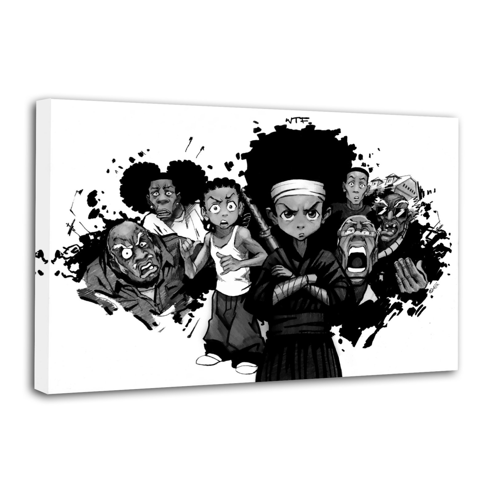 The Boondocks Black Cartoon Painting On Canvas Wall Art Poster Scroll ...