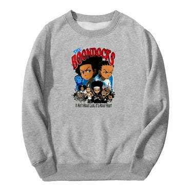 The Boondocks Sweatshirt Black Cartoon Anime Crewneck Long Sleeve ...