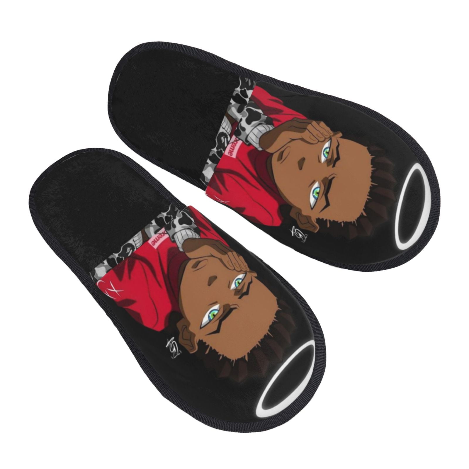 The Boondocks Furry Slippers For Men Women Fuzzy House Slippers Winter ...