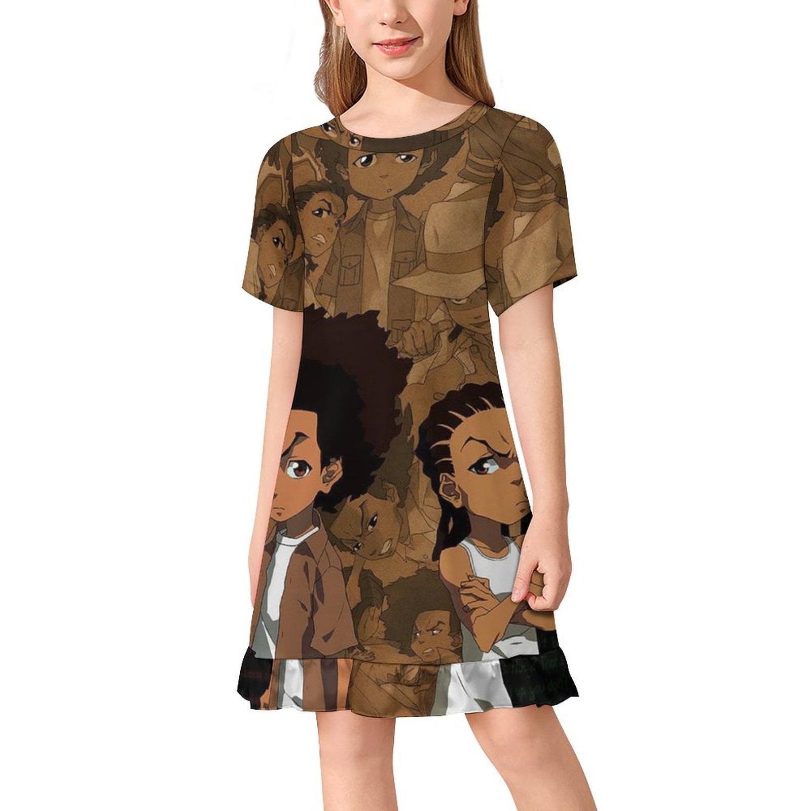 The Boondocks Girls Short Sleeve Dress Soft Cute Designs Dresses Casual ...