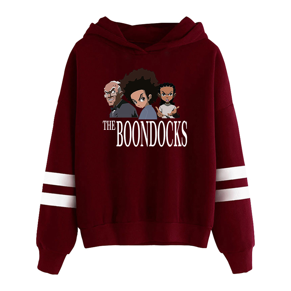 The Boondocks Hoodie Black Cartoon Pocketless Parallel Bars Sleeve ...