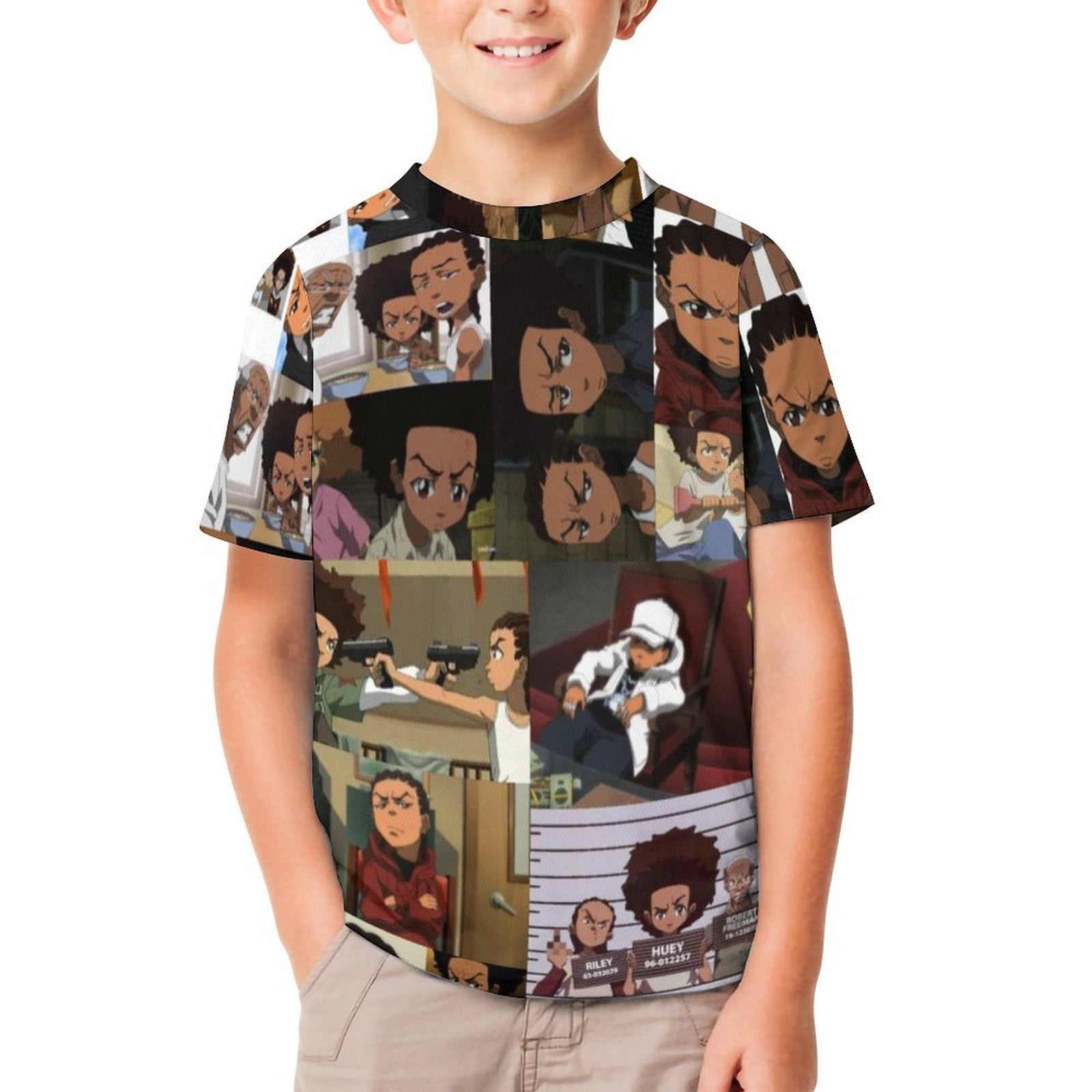 The Boondocks Kid Shirts Unisex Casual Tops 3D Print Graphic Tees Short ...