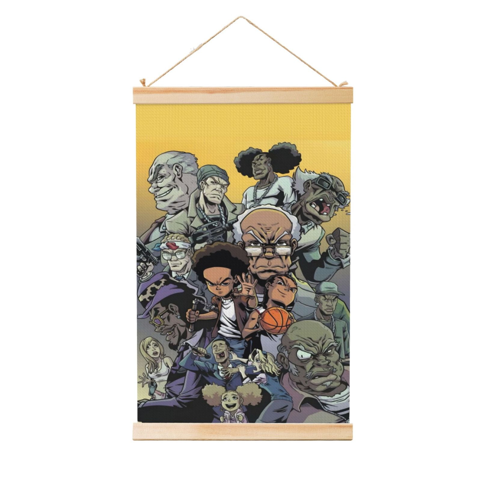 The Boondocks Poster Aesthetic Canvas Wooden Shaft Wall Art Hanging ...