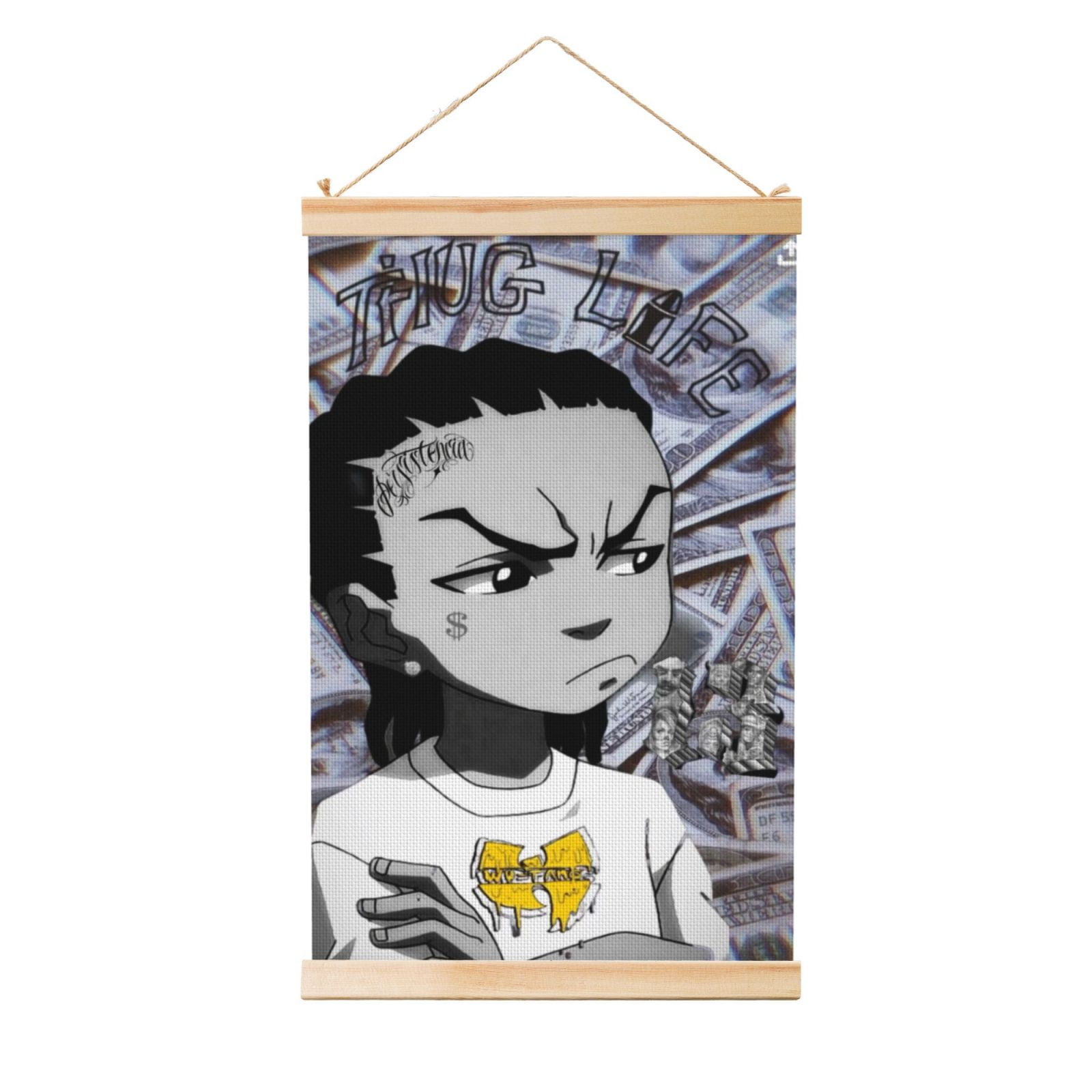 The Boondocks Poster Aesthetic Canvas Wooden Shaft Wall Art Hanging ...