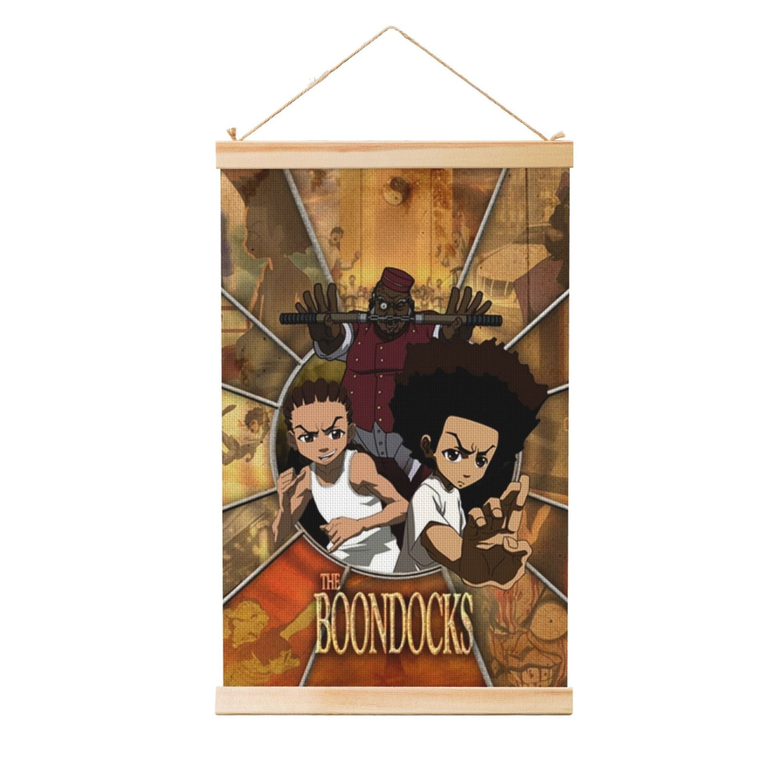 The Boondocks Poster Aesthetic Canvas Wooden Shaft Wall Art Hanging ...