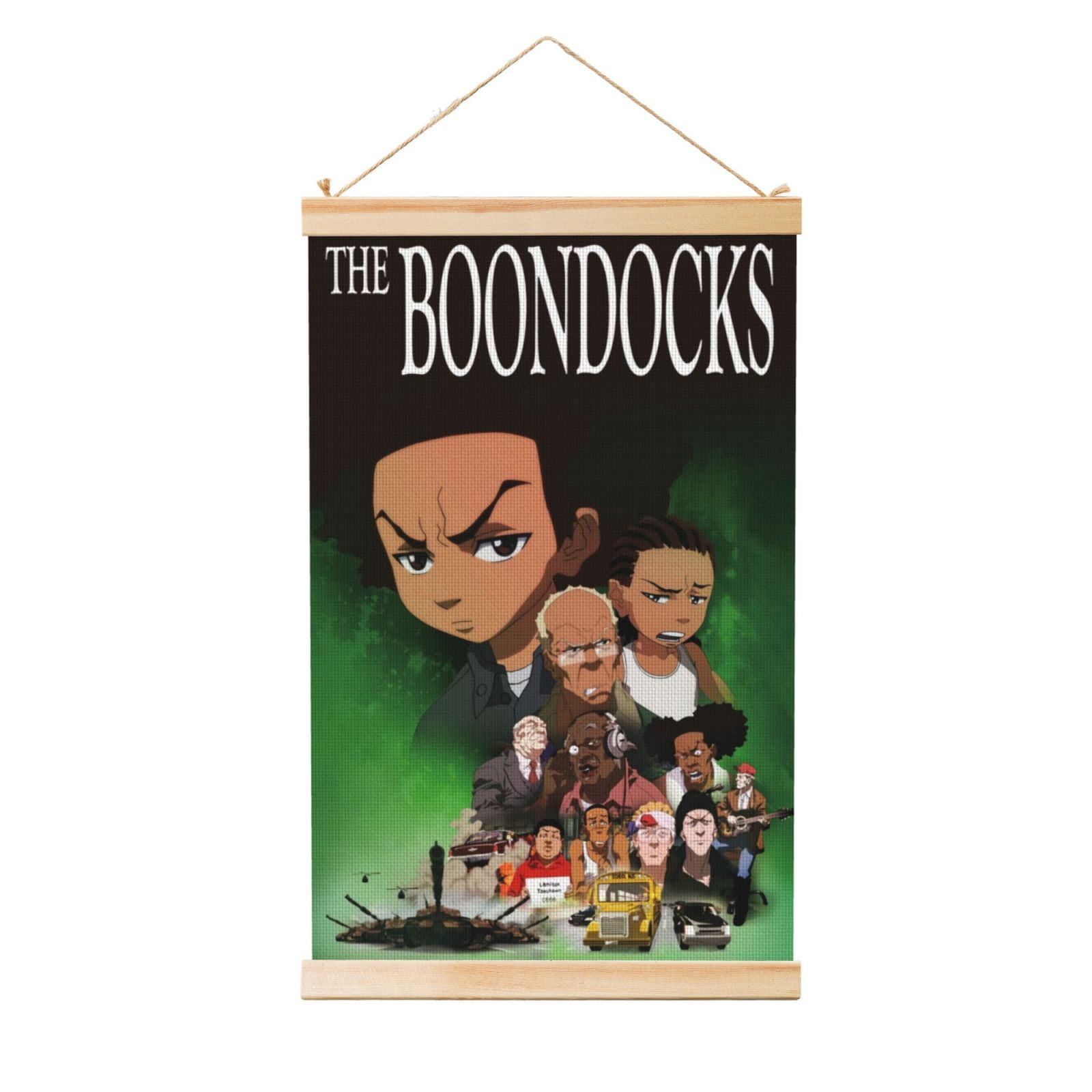 The Boondocks Poster Aesthetic Canvas Wooden Shaft Wall Art Hanging ...