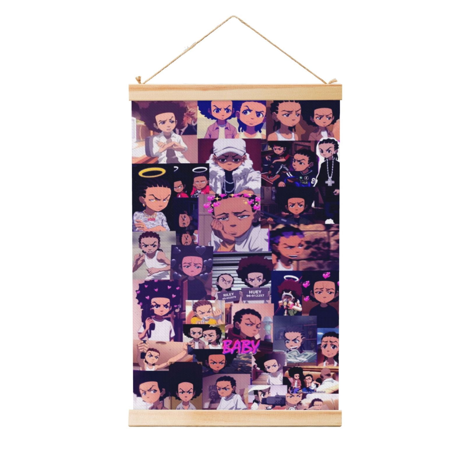 The Boondocks Poster Aesthetic Canvas Wooden Shaft Wall Art Hanging ...