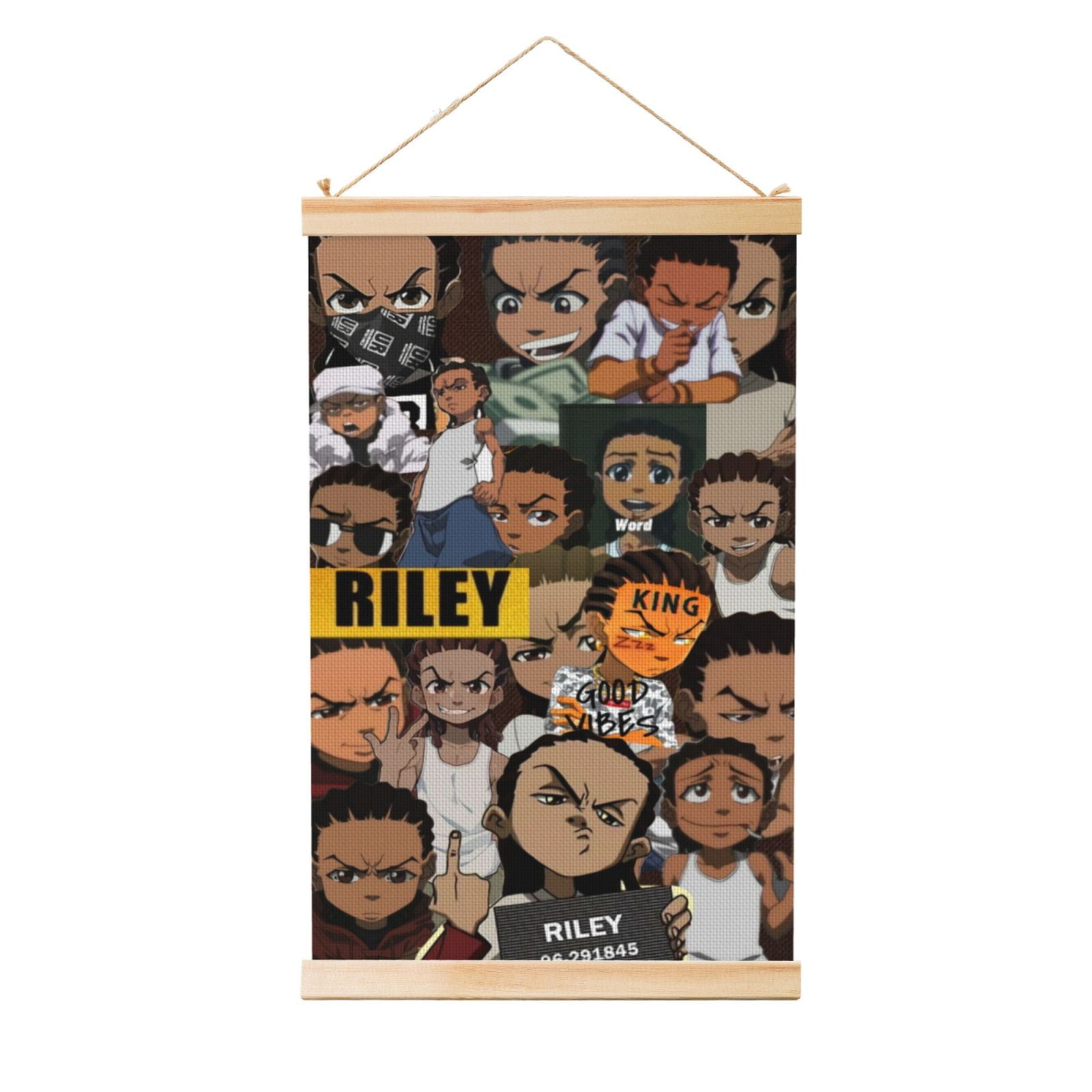 The Boondocks Poster Aesthetic Canvas Wooden Shaft Wall Art Hanging ...