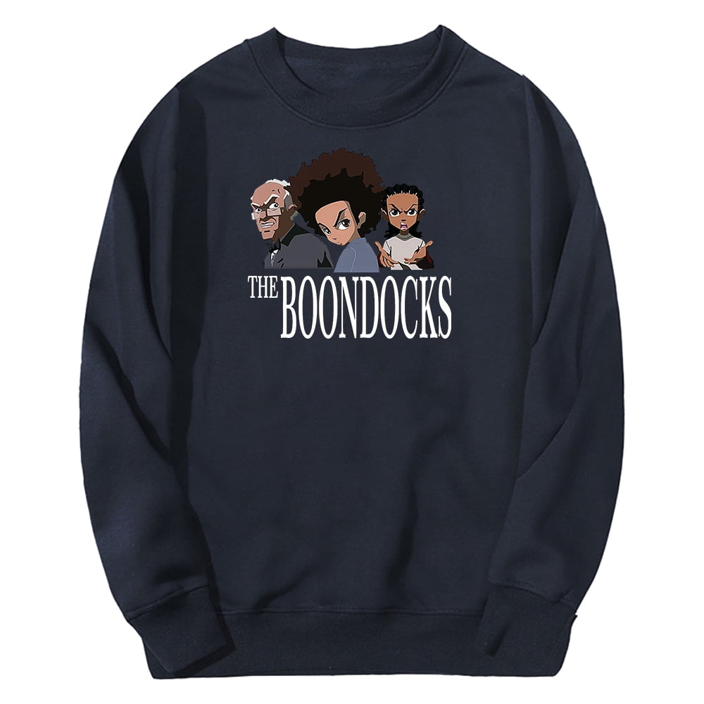 The Boondocks Sweatshirt Black Cartoon Anime Crewneck Long Sleeve ...