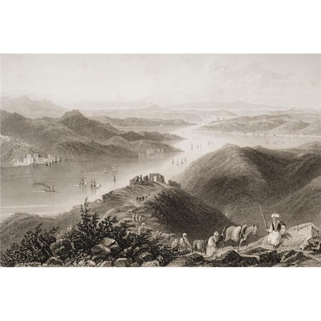 The Bosphorous Opposite The Genoese Castle. Engraved by E. Benjamin ...