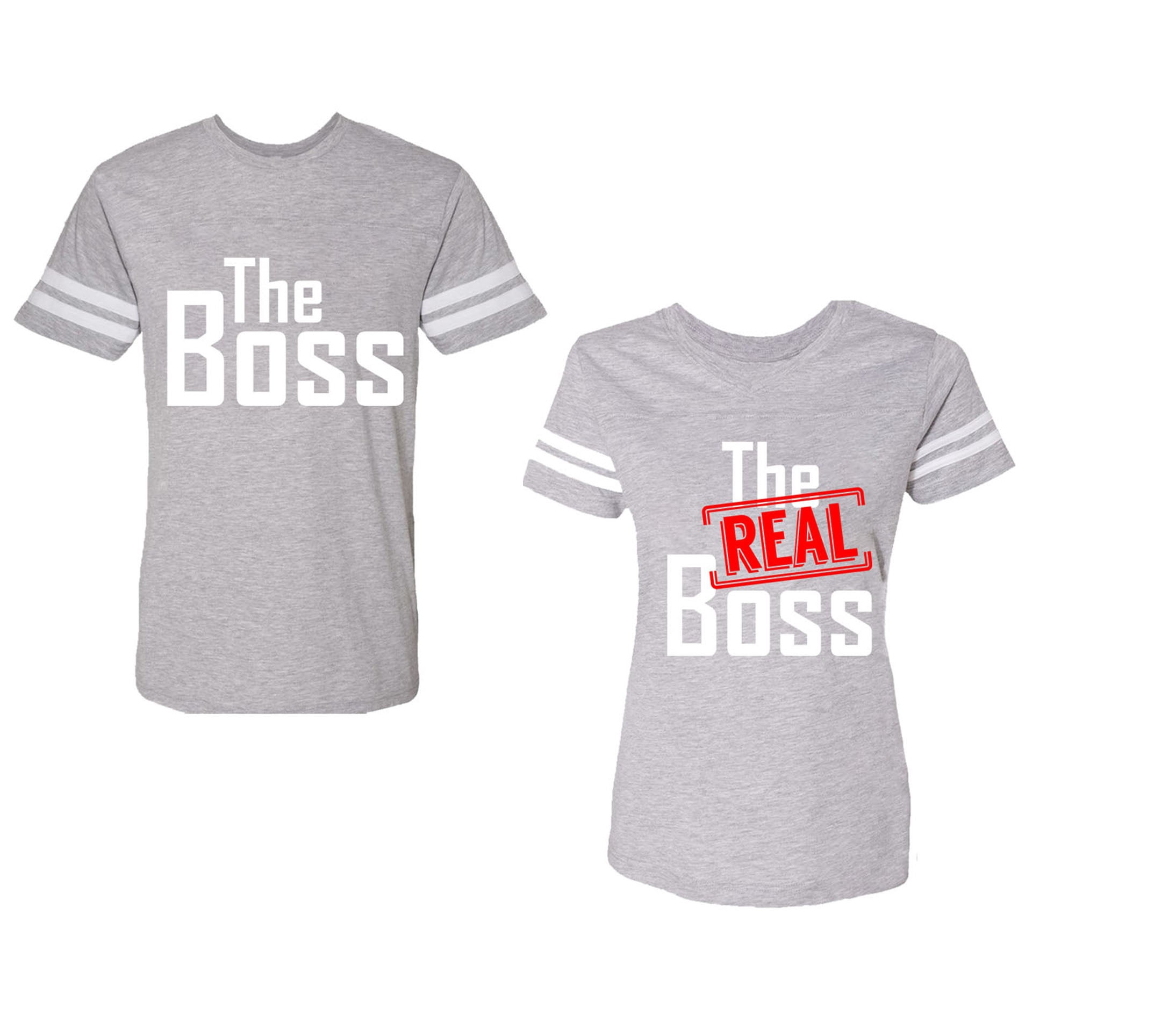 The Boss The Real Boss Unisex Couple Matching Cotton Jersey style T ...