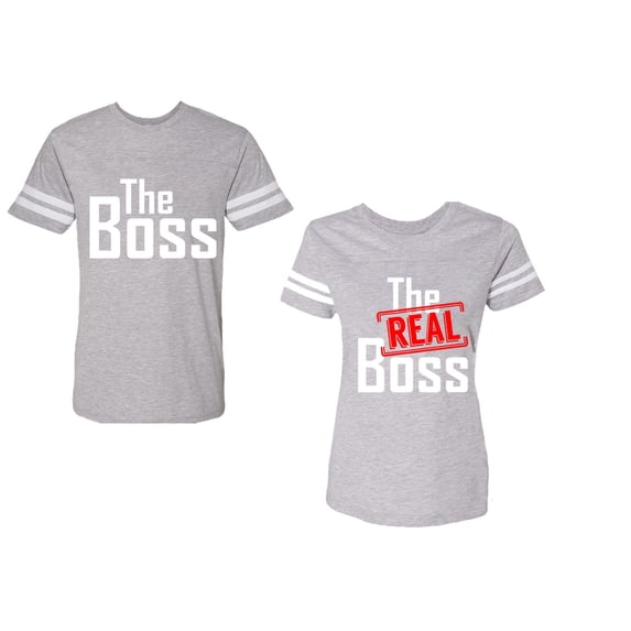 The Boss The Real Boss Unisex Couple Matching Cotton Jersey style T ...