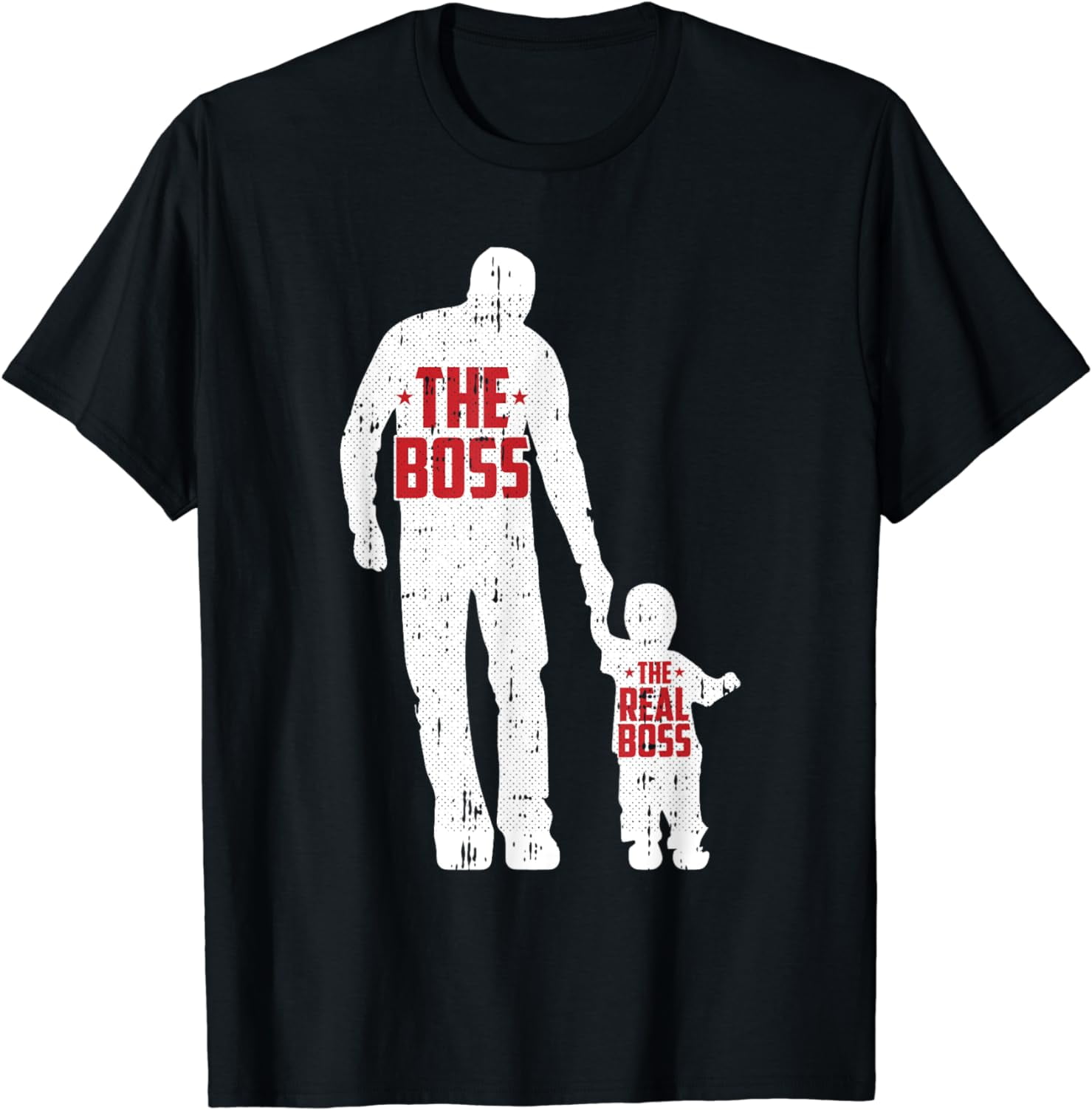 The Boss The Real Boss Fathers Day Dad Son Daughter Matching T-Shirt ...