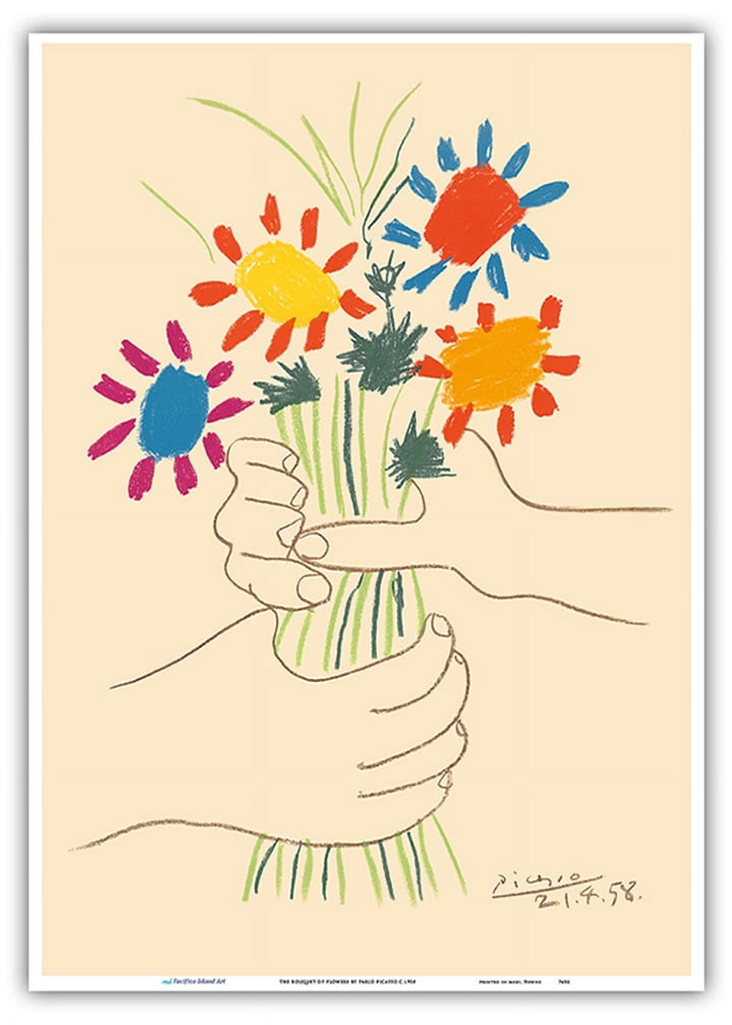 The Bouquet of Flowers (Le Bouquet De Fleurs) - From an Original Color ...