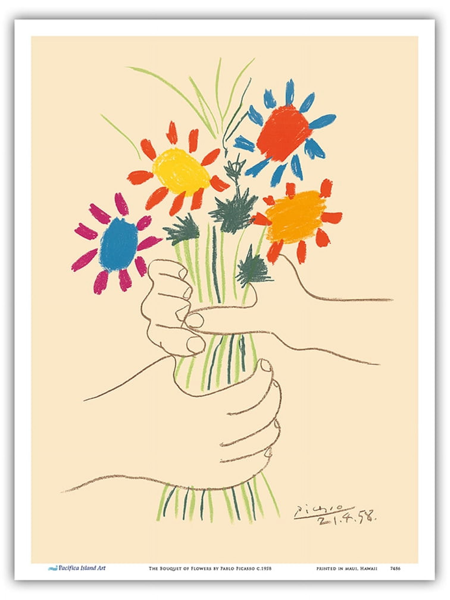 The Bouquet of Flowers (Le Bouquet De Fleurs) - From an Original Color ...